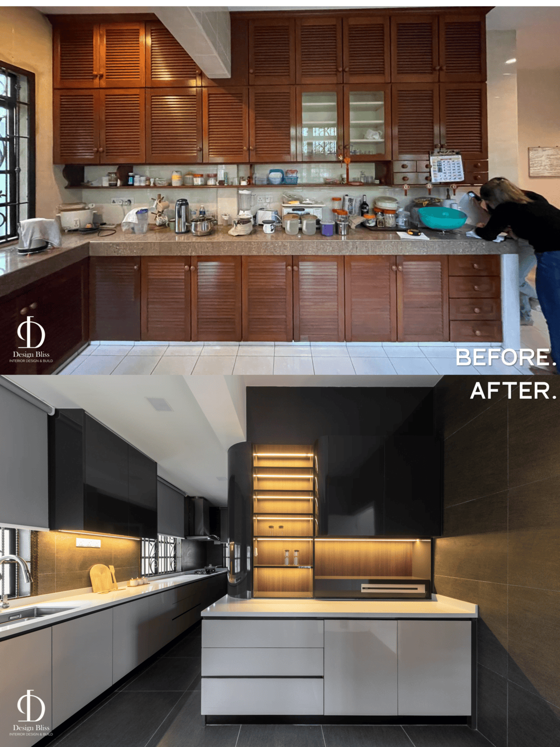 Modern Elegant Kitchen Renewal : A Wet Kitchen Transformation in a 60 ...